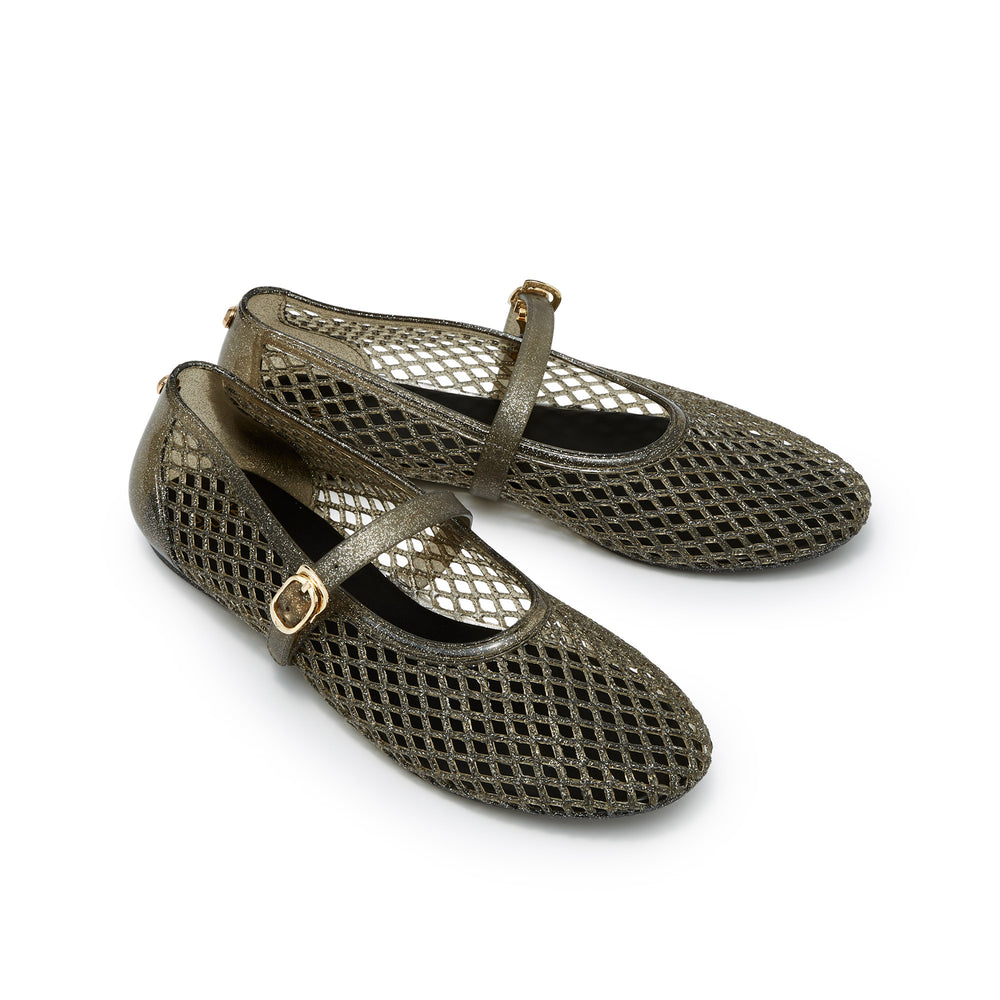 Pascal Flat Mary Janes Glitter Black